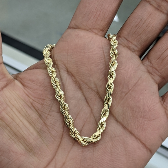 Unbrand | Jewelry | Kt Real Gold Rope Chain 5mm Thick | Poshmark